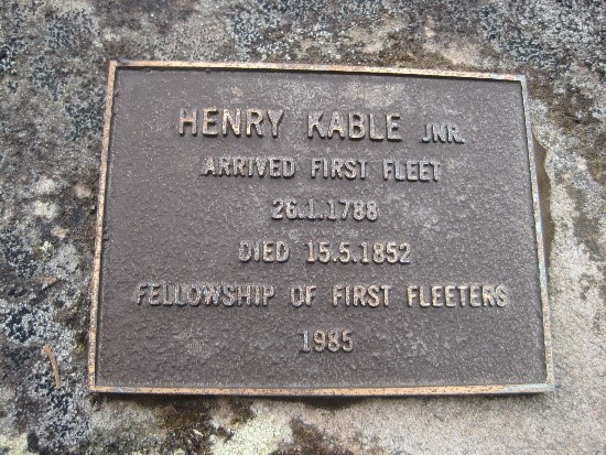 Henry Kable (1786 – 1852) – Henry Kable – Susannah Holmes