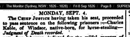 Charles Dickenson Kable (1804 – 1837?) – Henry Kable – Susannah Holmes